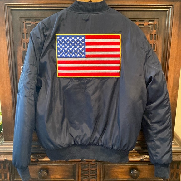 Jackets & Coats | Mens Bomber Jacket With Us Flag Patch | Poshmark